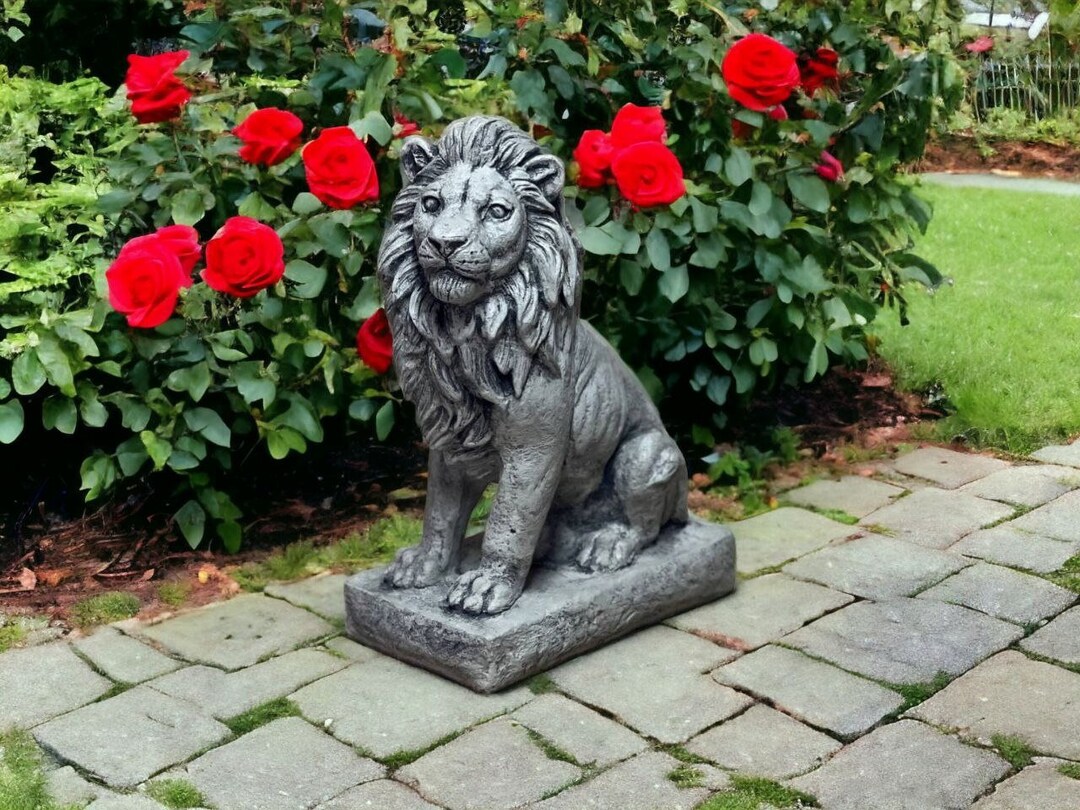 Sitting Lion Faced Left Figure Detailed Guardian Lion Facing - Etsy