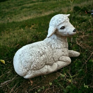 Laying Lamb Statue Laying Sheep Figurine Farm Animal Sculpture - Etsy