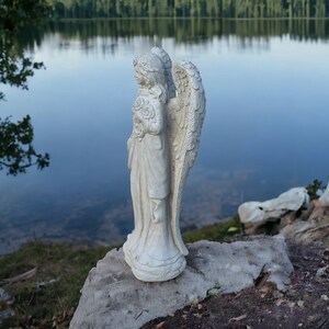 Tall Girl Angel With Flowers Garden Statue Praying Angel Stone ...