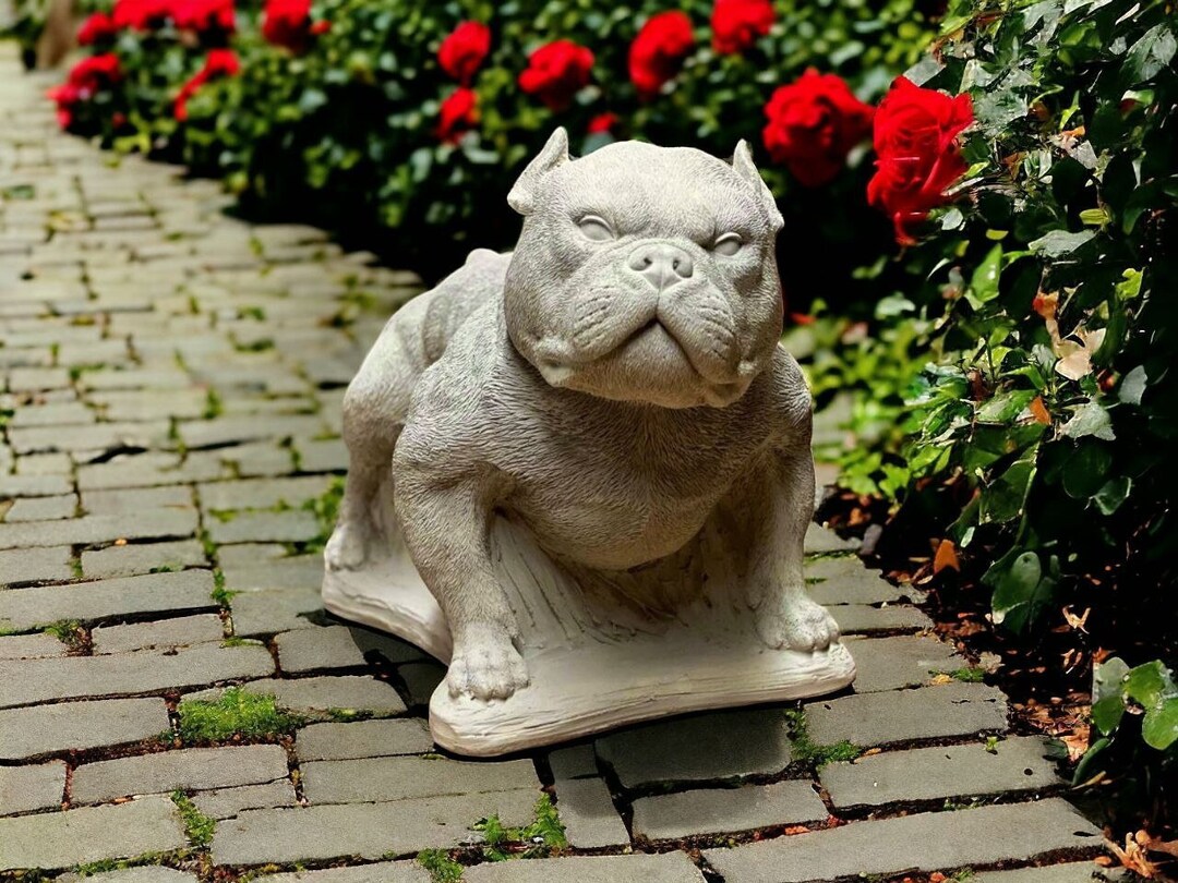 American Bully Dog Statue Concrete American Bully Dog Memorial ...