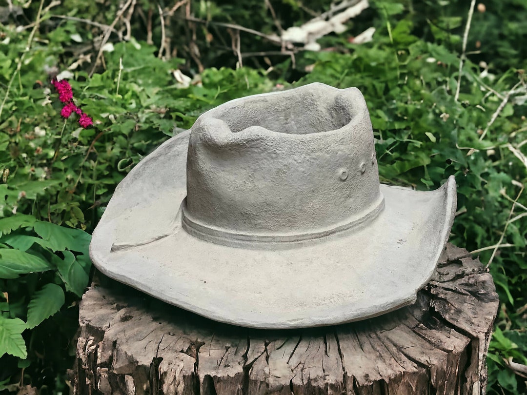 Detailed Cowboy Hat Statue Concrete Cowboy Hat Figure Outdoor Garden ...