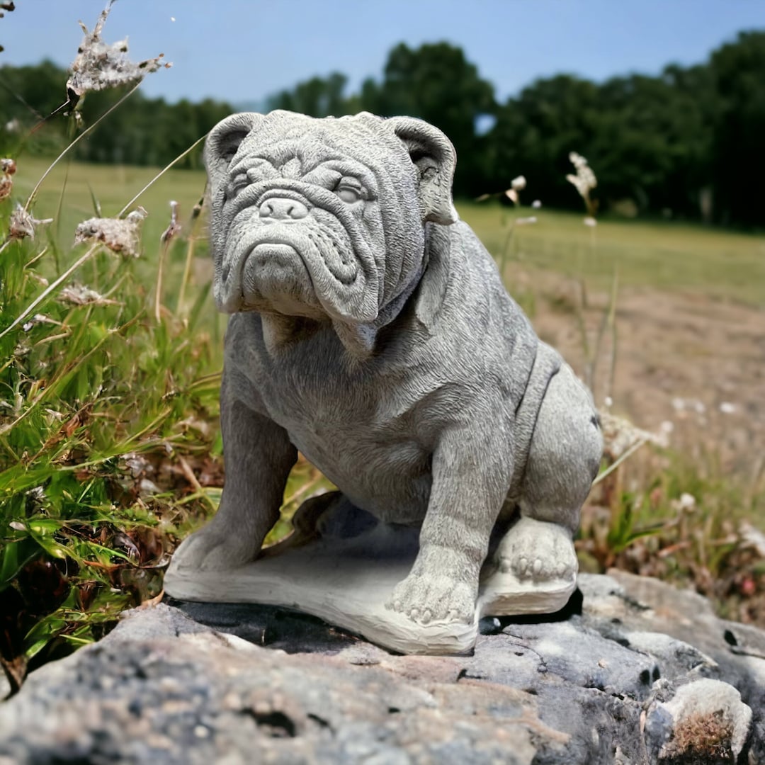 Detailed Bulldog Massive Figure Concrete Bulldog Realistic Memorial for ...