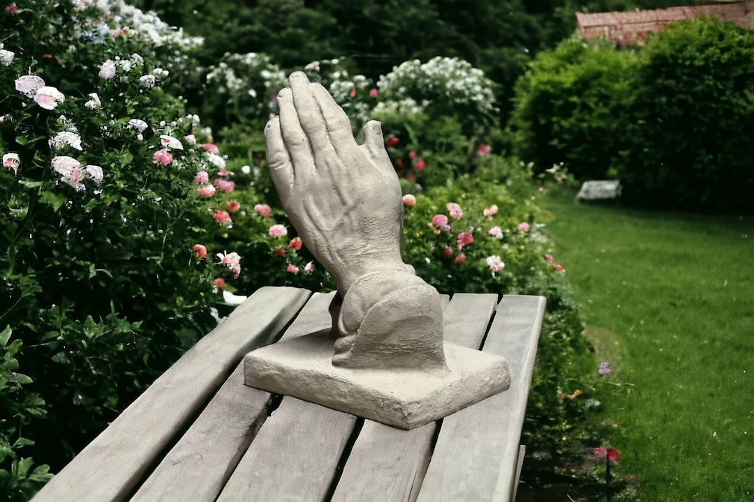 Concrete Praying Hands on Base Statue Outdoor or Indoor Praying Hands ...