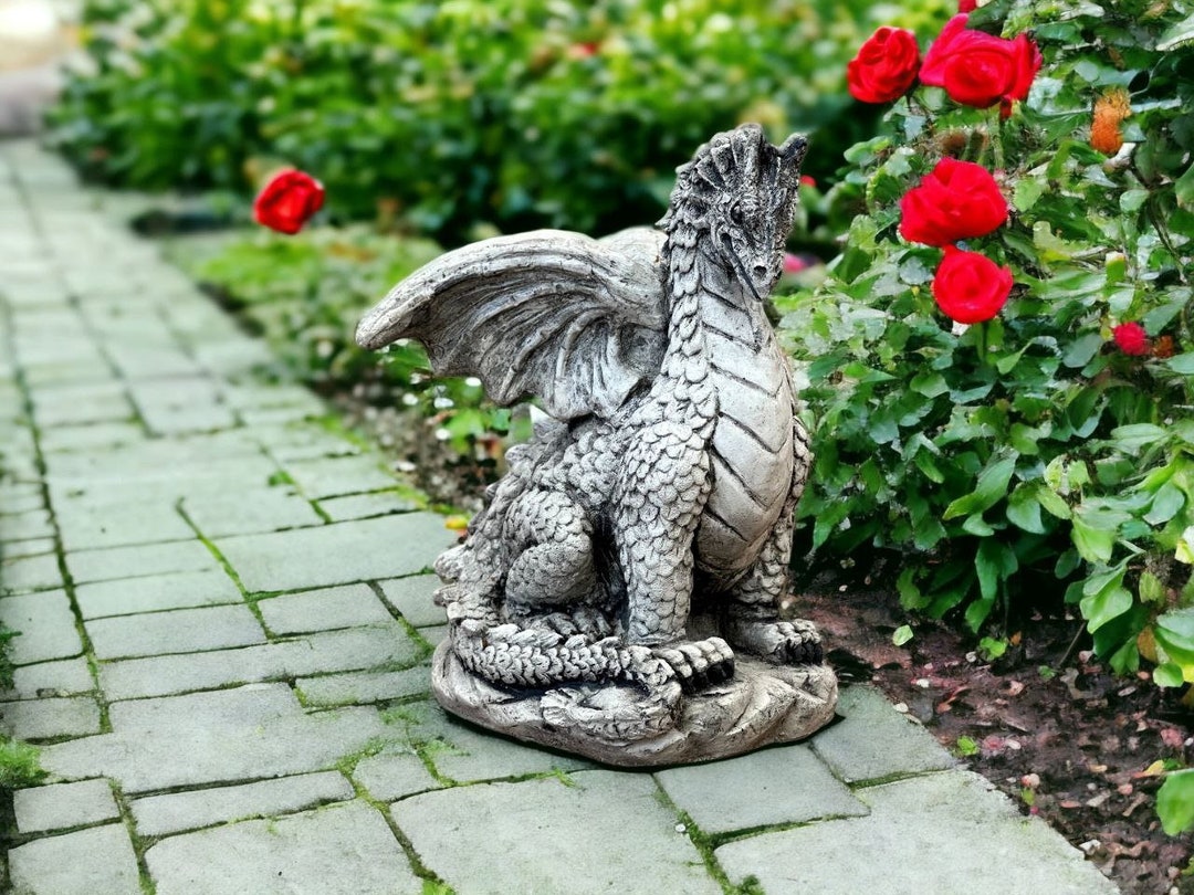 Sitting Dragon Statue Asian Dragon Figure Handmade Asian - Etsy