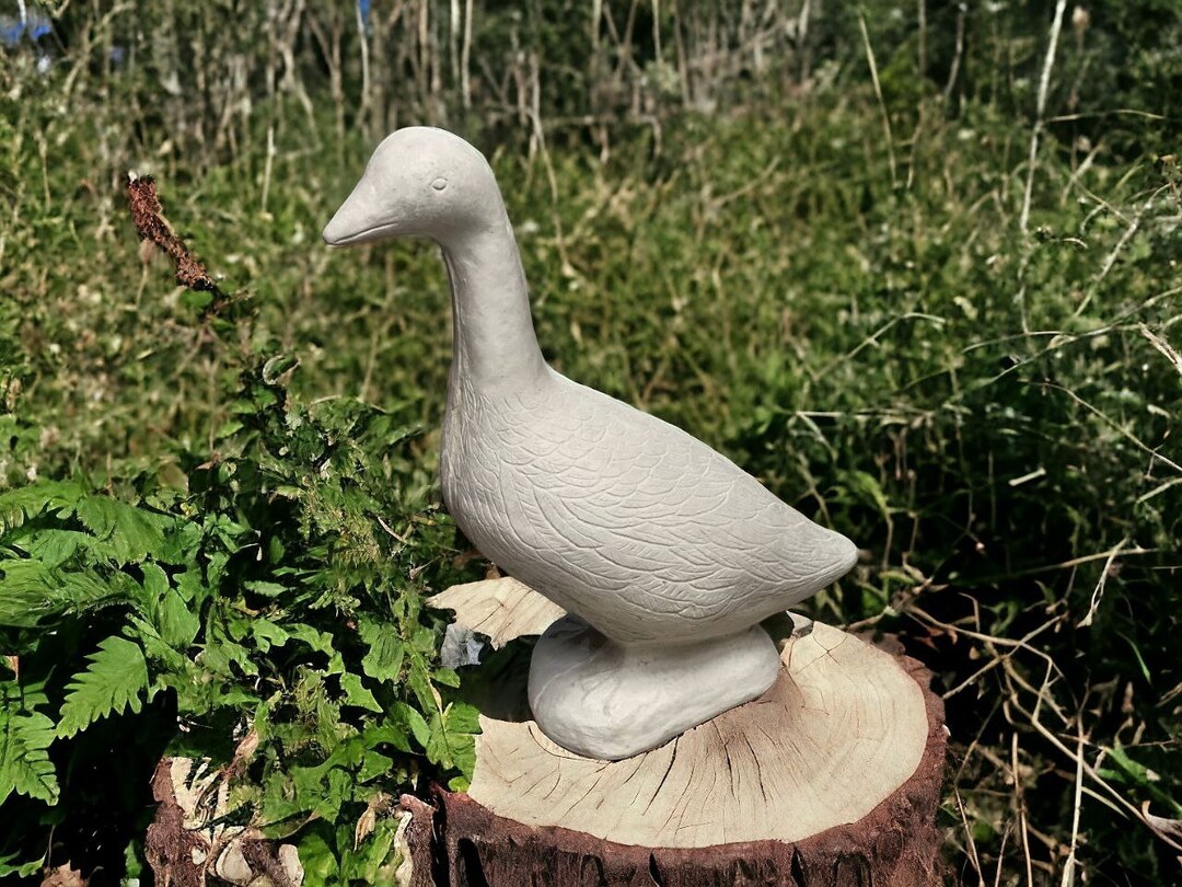 Massive Goose Figurine Large Detailed Goose on Base Statue Concrete ...