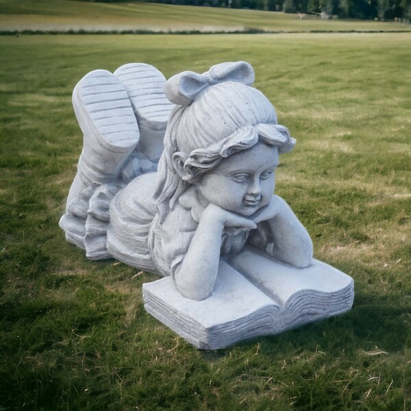 Girl Reading Book Garden Statue - Etsy