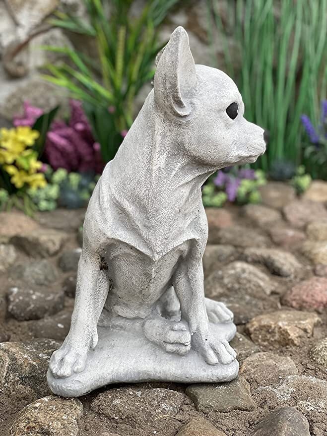 Concrete Sitting Chihuahua Statue Sitting Real Size Figurine - Etsy