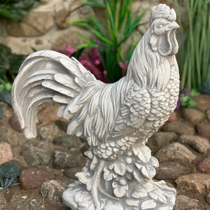 Standing Detailed Rooster Statue Concrete Massive Rooster Figure ...