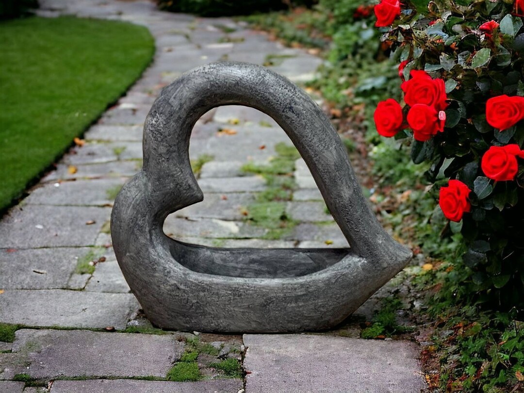 Concrete Massive Garden Planter Statue Large Heart Alike - Etsy