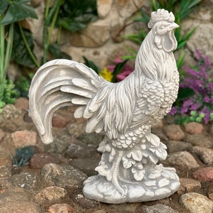 Standing Detailed Rooster Statue Concrete Massive Rooster Figure ...