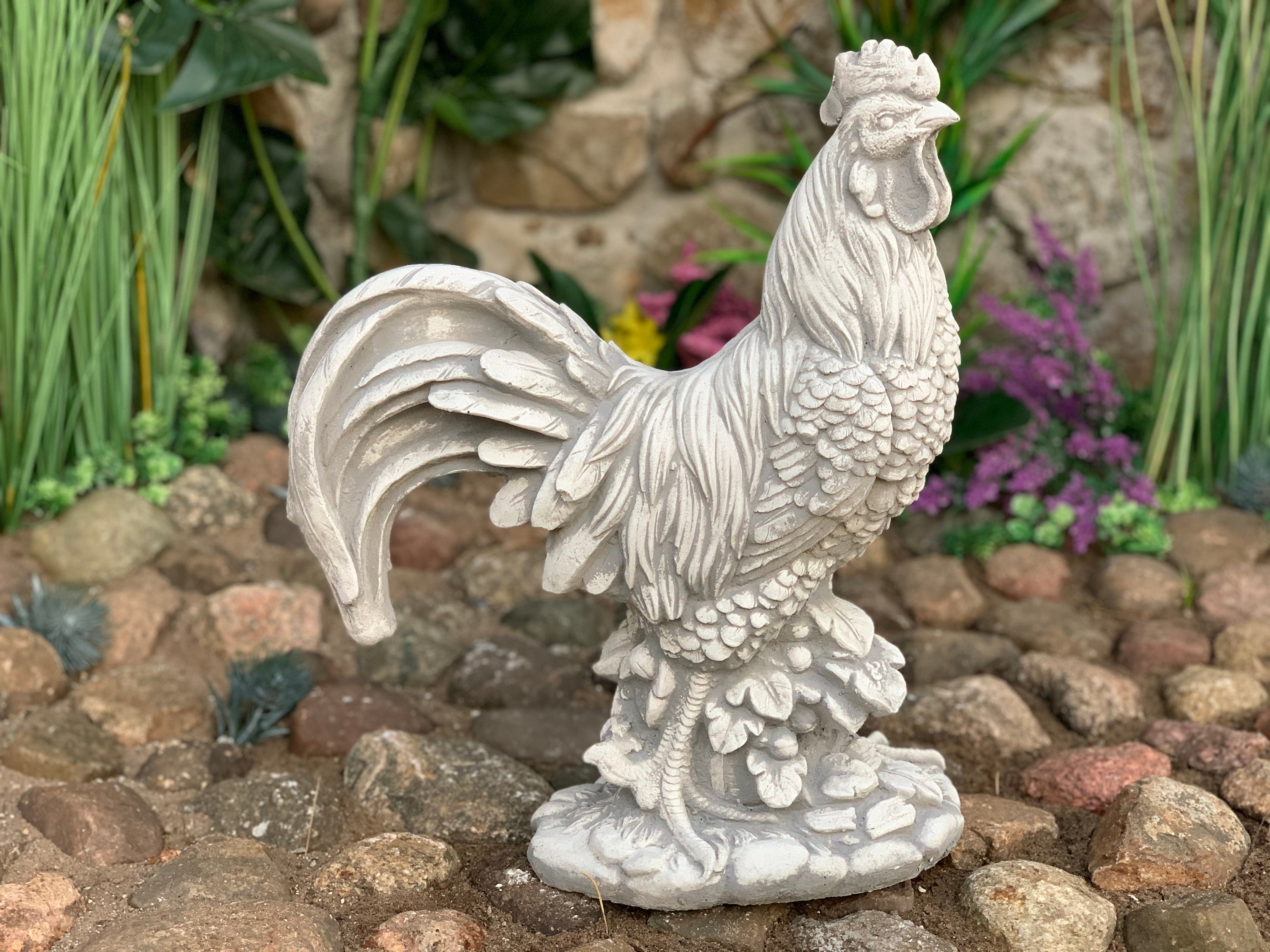 Standing Detailed Rooster Statue Concrete Massive Rooster - Etsy