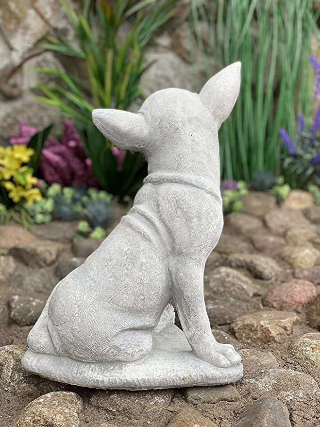 Concrete Sitting Chihuahua Statue Sitting Real Size Figurine - Etsy