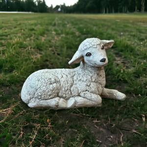 Laying Lamb Statue Laying Sheep Figurine Farm Animal Sculpture - Etsy