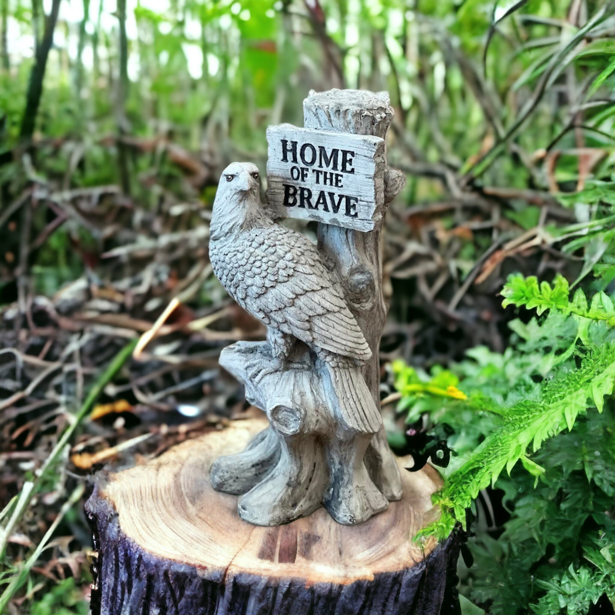 Eagle Home of the Brave Figure Concrete Eagle on Stump Statue - Etsy