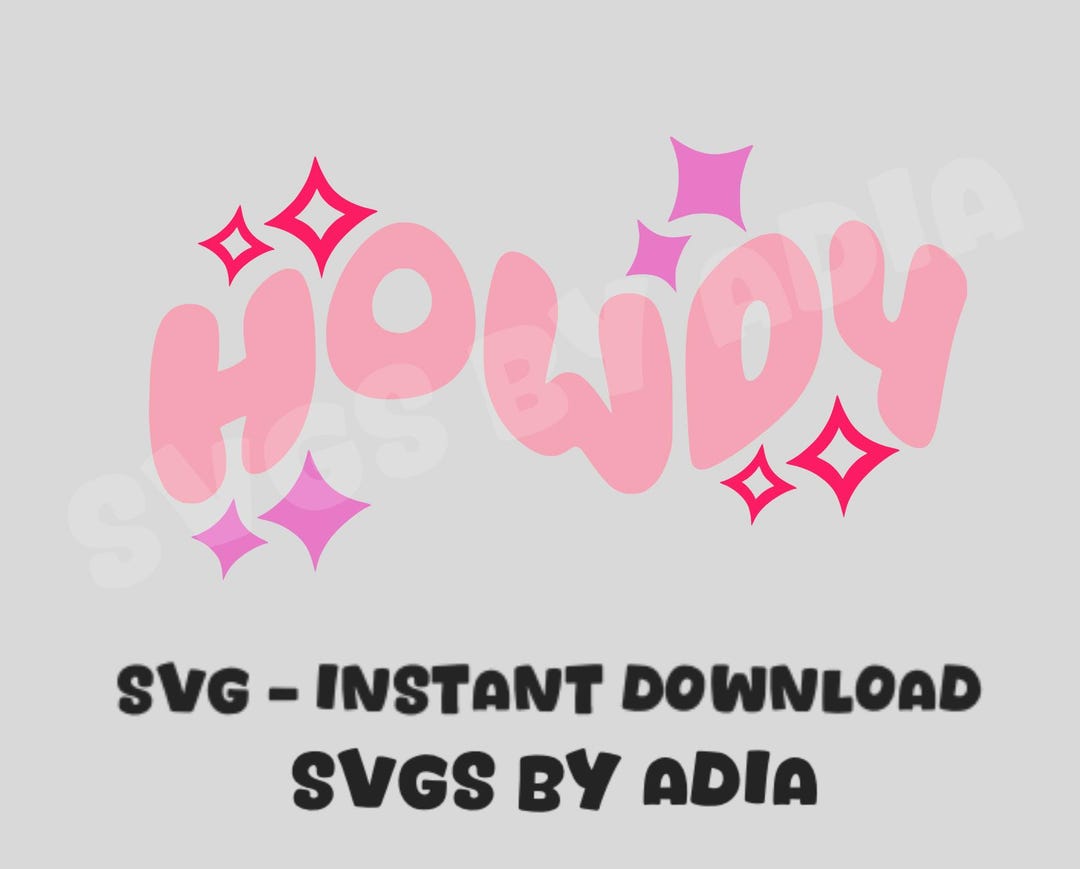 Howdy Pink Retro SVG File - Etsy