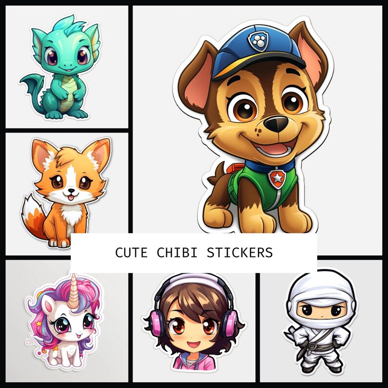 Midjourney Promptimages: Custom Kawaii Chibi Stickers, Cute ...