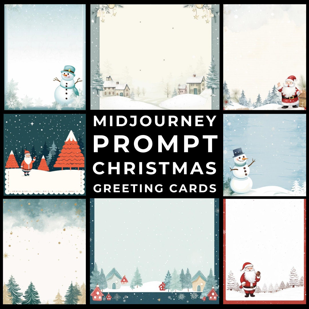 Midjourney Prompt+images: Customizable Christmas-themed Blank Postcards ...