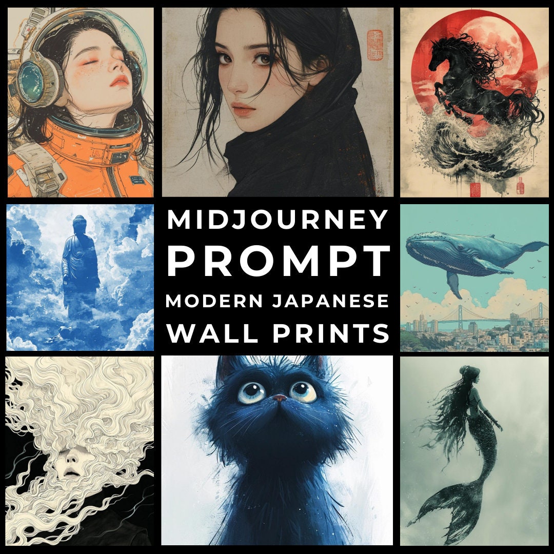 Midjourney Promptsimages: Custom Modern Japanese Art, Printable Modern ...