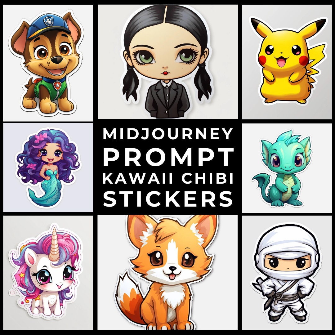 Midjourney Prompt+images: Custom Kawaii Chibi Stickers, Cute ...