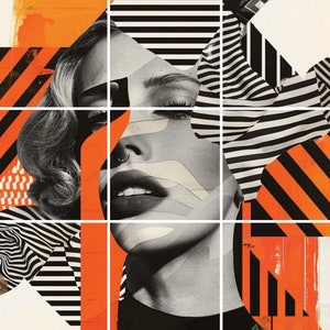 Midjourney Prompt+images: 1960s Postmodern Collage Poster, Custom Retro ...