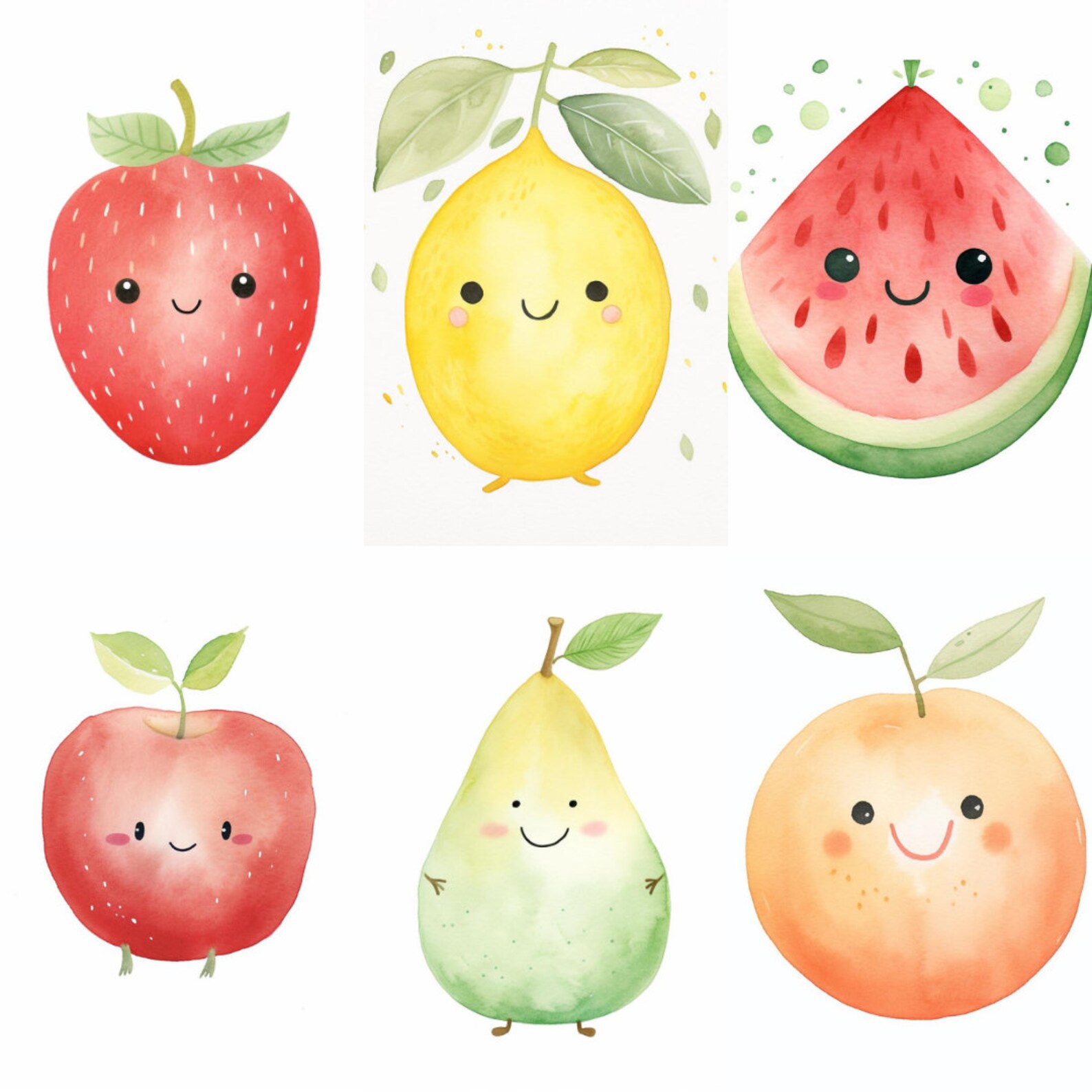 Midjourney Promptimages: Happy Watercolor Fruits Custom - Etsy
