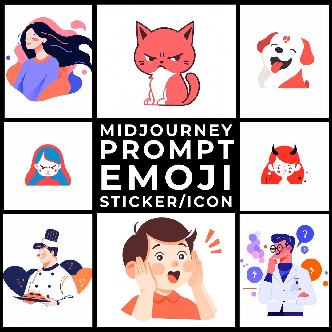 Midjourney Promptsimages: Flat Emoji Vector Icons & Stickers ...