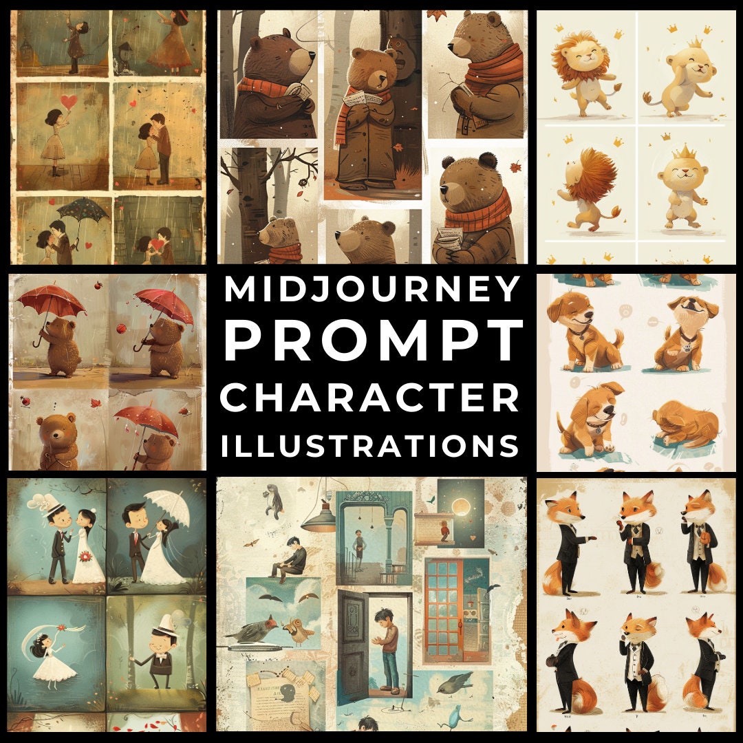 Midjourney Promptsimages: Warm Whimsical Character Illustrations ...