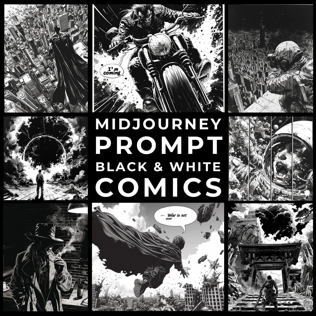 Midjourney Prompts+images: Black & White Comic Book Page With Text, Custom Hyper-detailed Comic ...