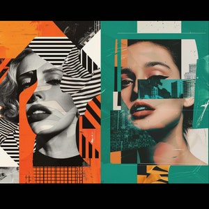 Midjourney Prompt+images: 1960s Postmodern Collage Poster, Custom Retro ...