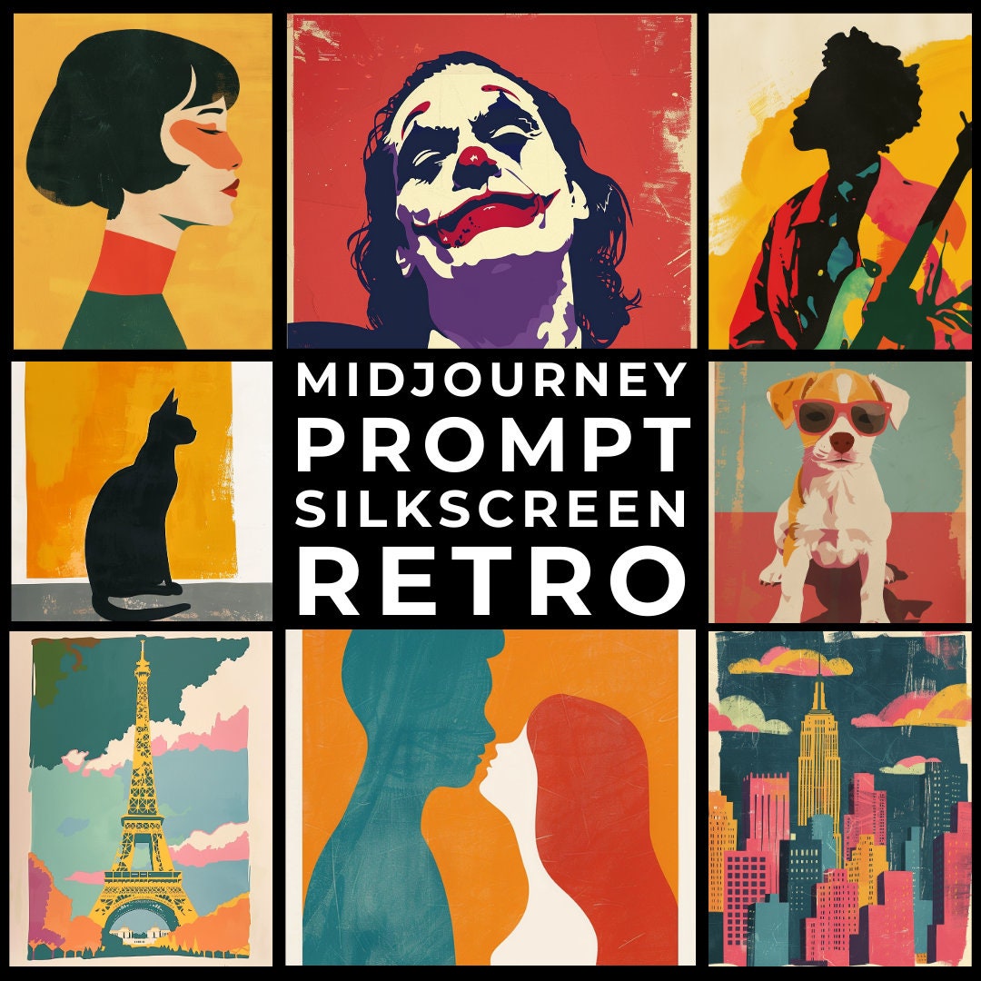 Midjourney Promptsimages: 1960s Retro Silkscreen Posters, Retro Poster ...