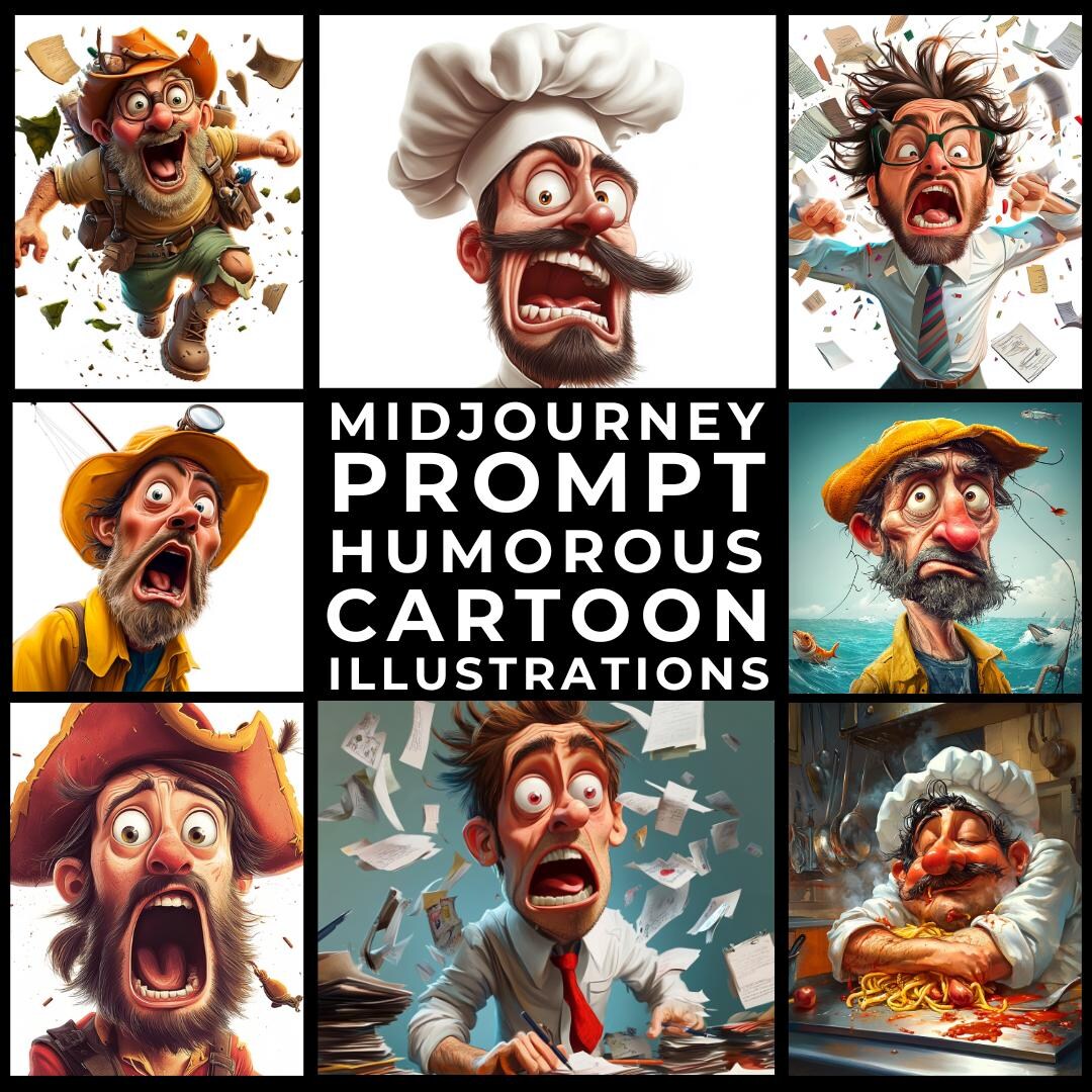 Midjourney Prompt: Humorous Cartoon Illustrations, Humorous Art ...