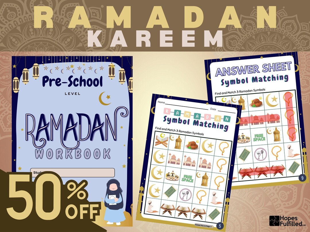 Ramadan Workbook: Preschool Activities, Coloring Pages (PDF) - Etsy