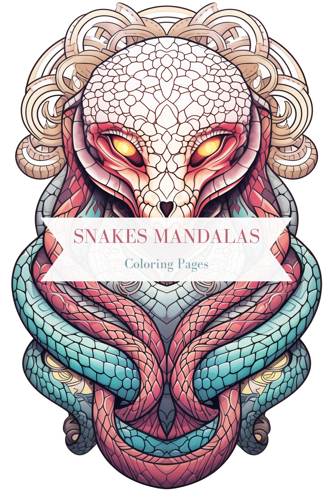 40 Printable SNAKES MONSTERS MANDALAS Adult Colouring Pages Snakes ...
