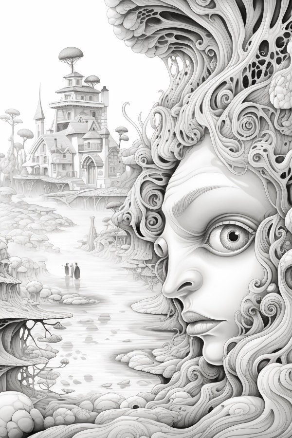 25 Printable Adult Colouring Pages Dreamy Lands - Etsy