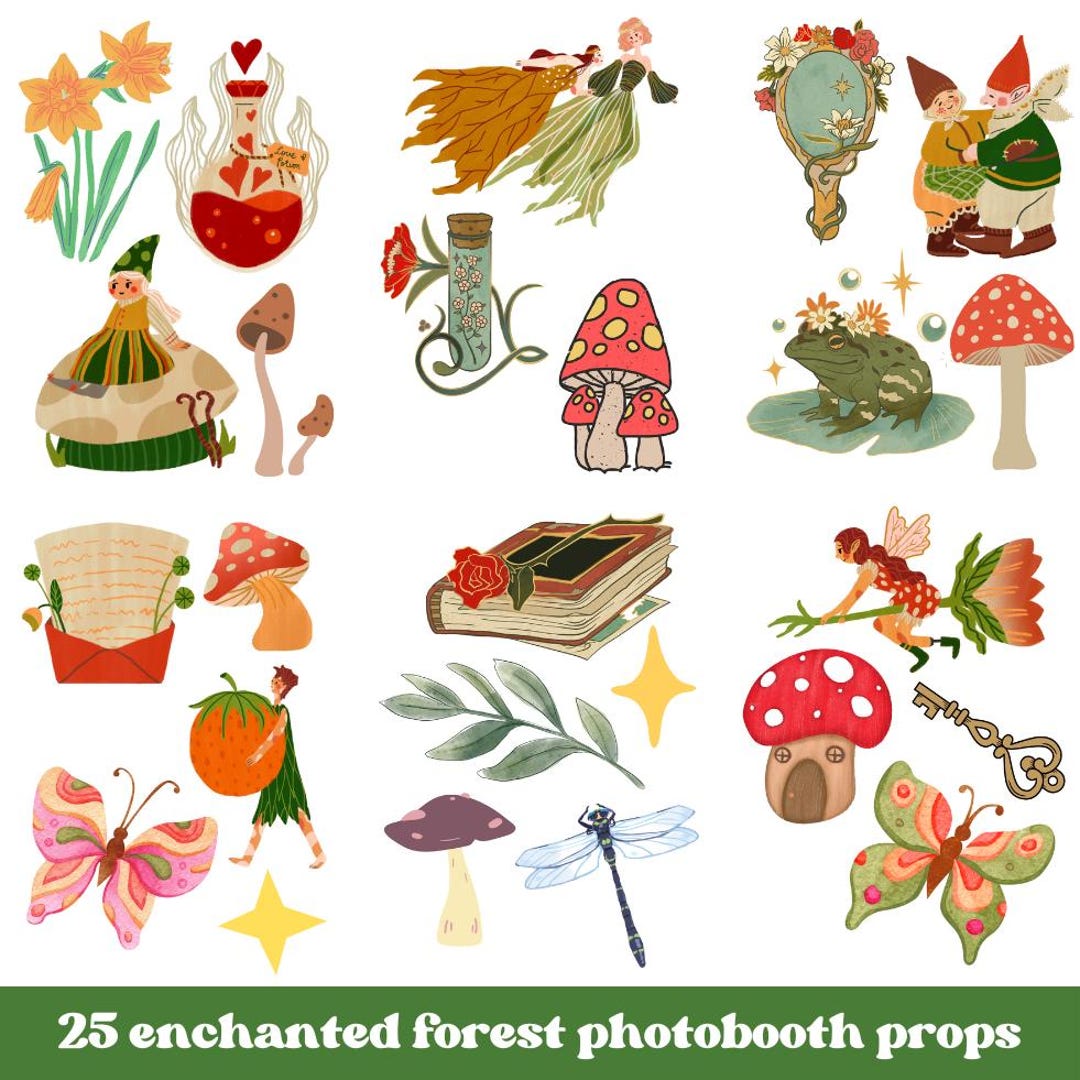 24 Enchanted Forest Props, Printable Photobooth Props, Party Props ...