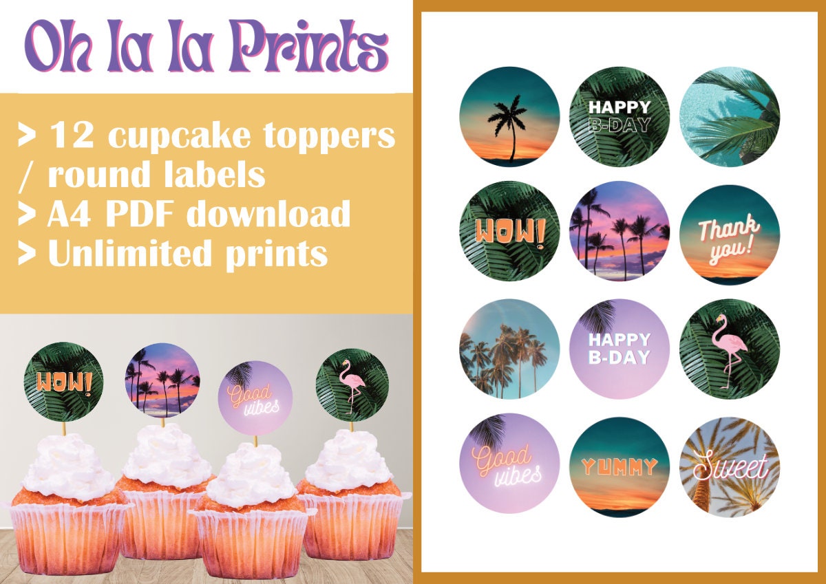 Tropical Birthday Party Bundle, Printable Birthday Pack, Printable ...