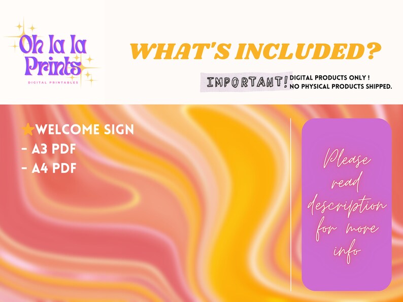 Hippie Welcome Sign Printable Sign Party Hippie Themed - Etsy