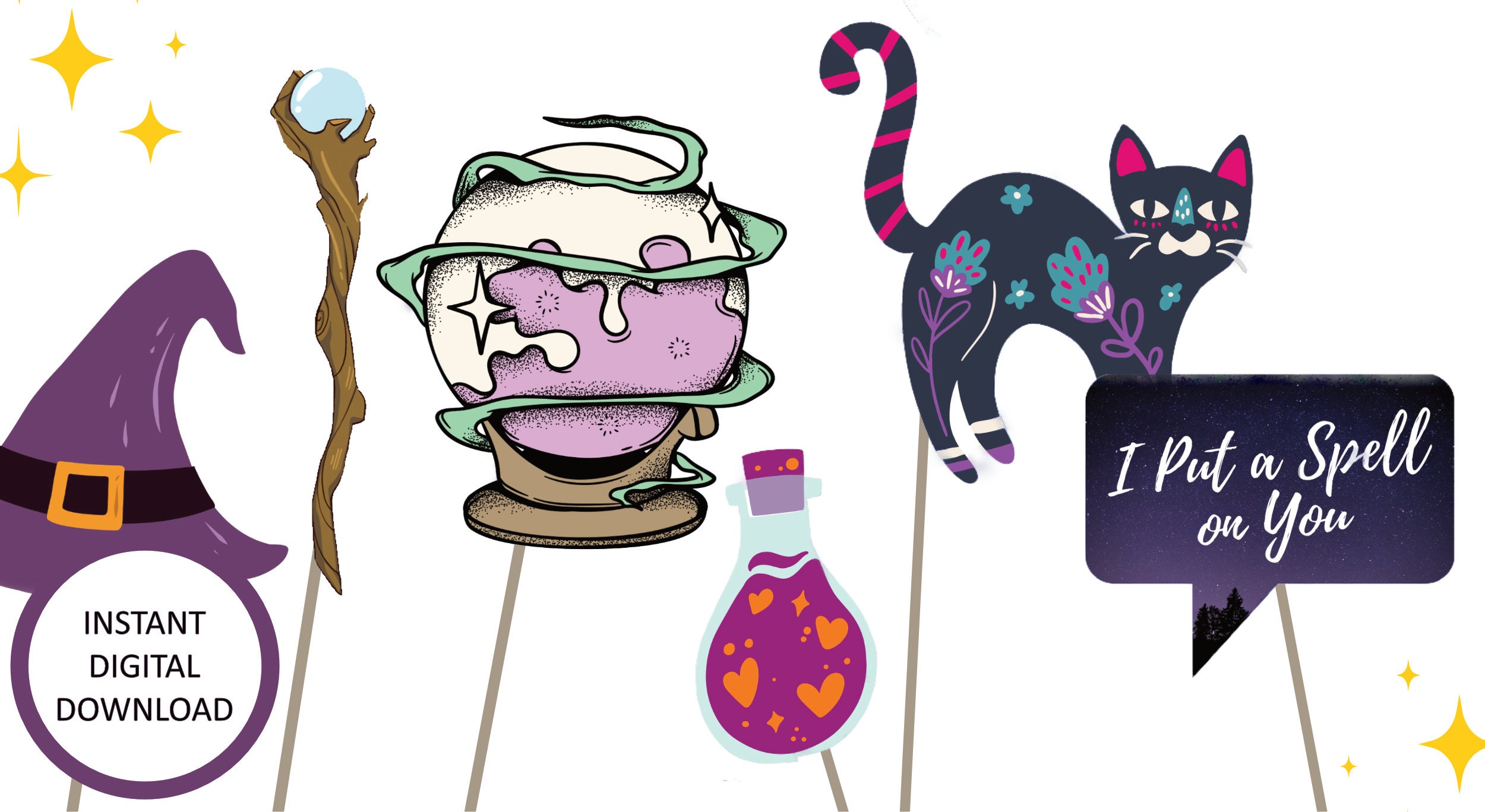 38 "mystical" Photobooth Props, Printable Photobooth Props, Party Props ...