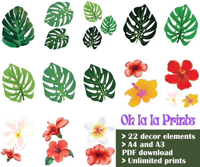 Tropical Birthday Party Bundle Printable Birthday Pack - Etsy