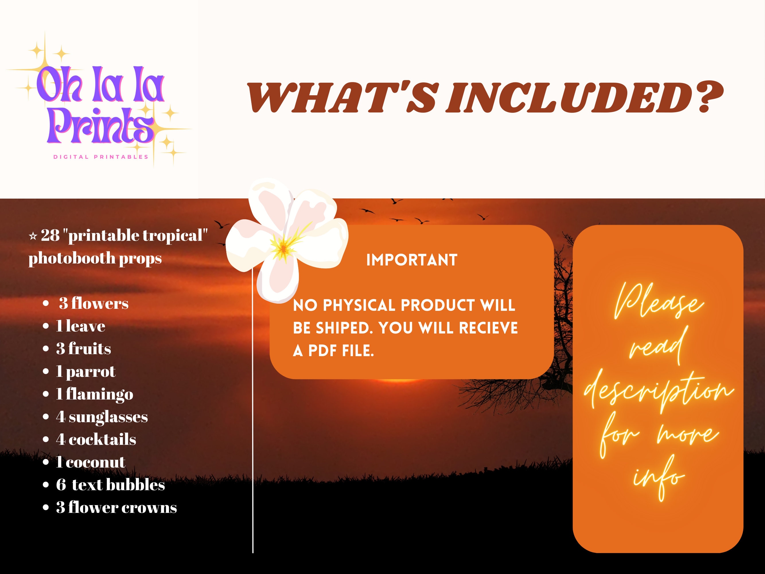 28 tropical Photobooth Props, Printable Photobooth Props, Party Props ...