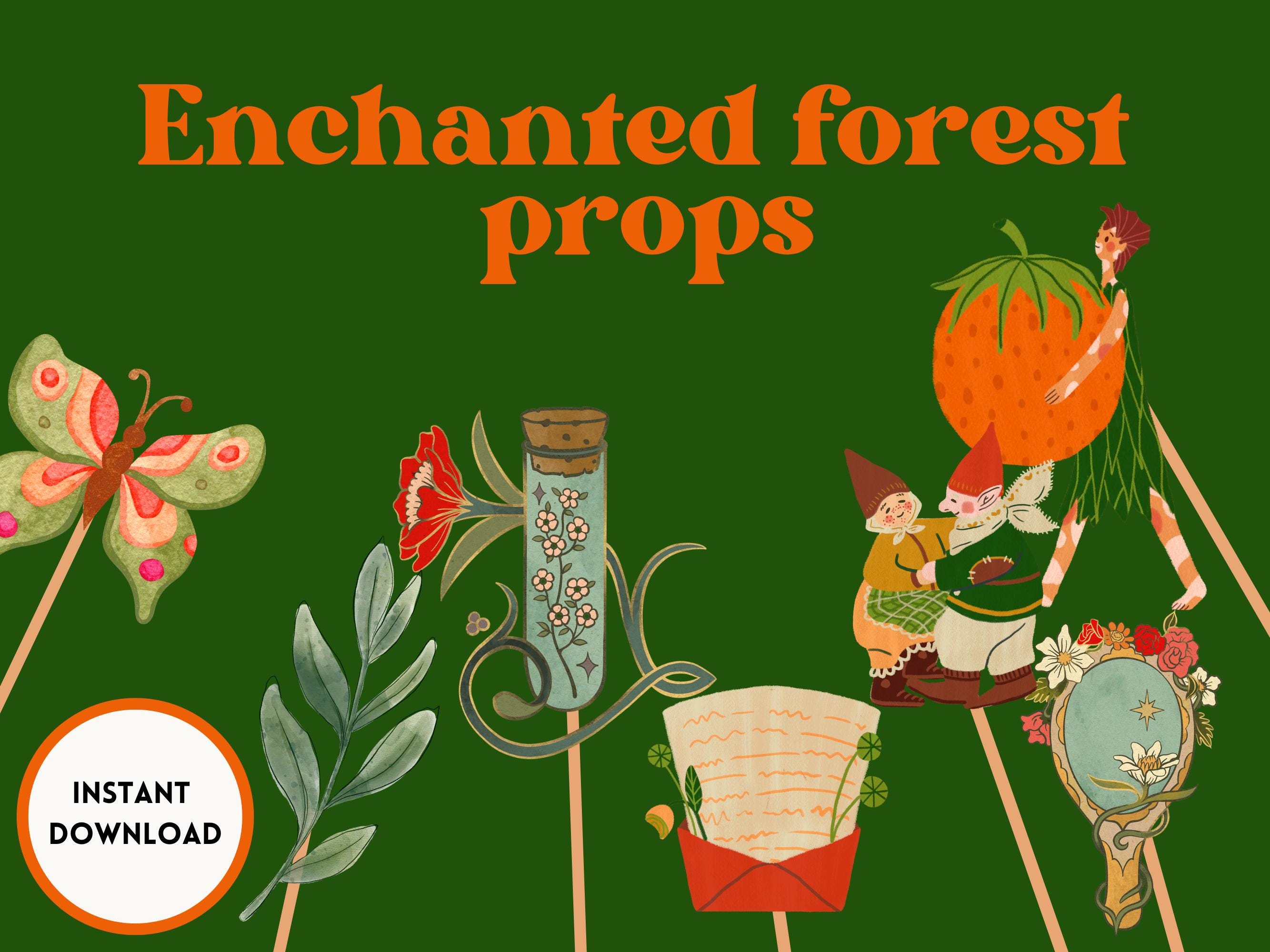 24 Enchanted Forest Props, Printable Photobooth Props, Party Props ...