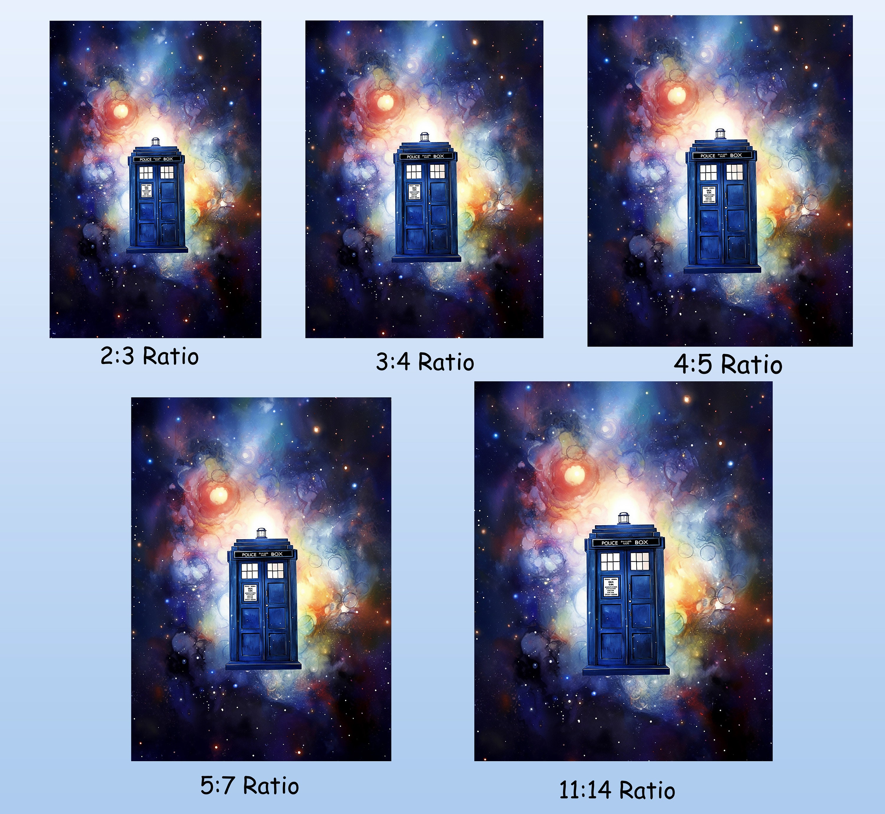 Tardis Universe Watercolor Painting Digital Print, Doctor Who Gift Fan ...
