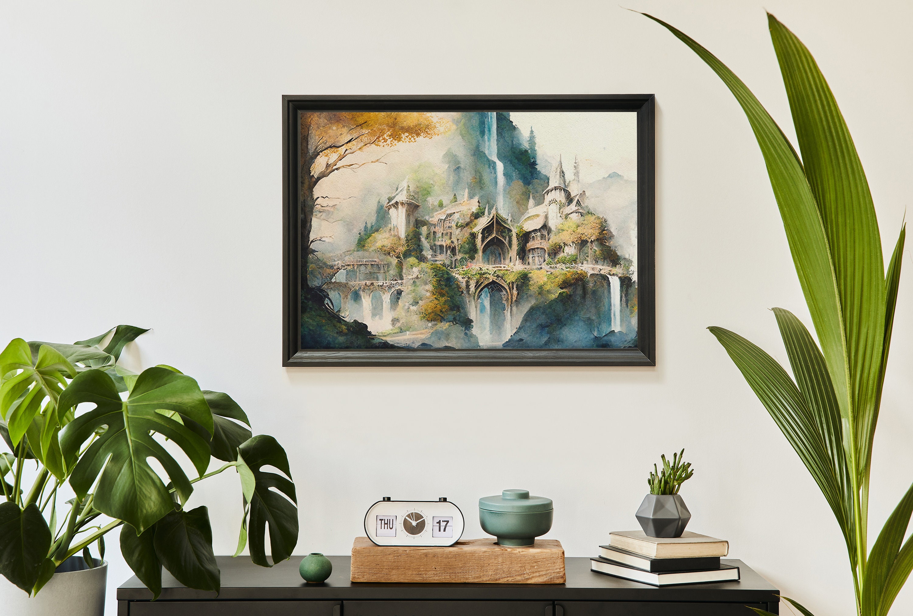Rivendell Watercolor Painting, Lord of the Rings Art, Fantasy Art ...