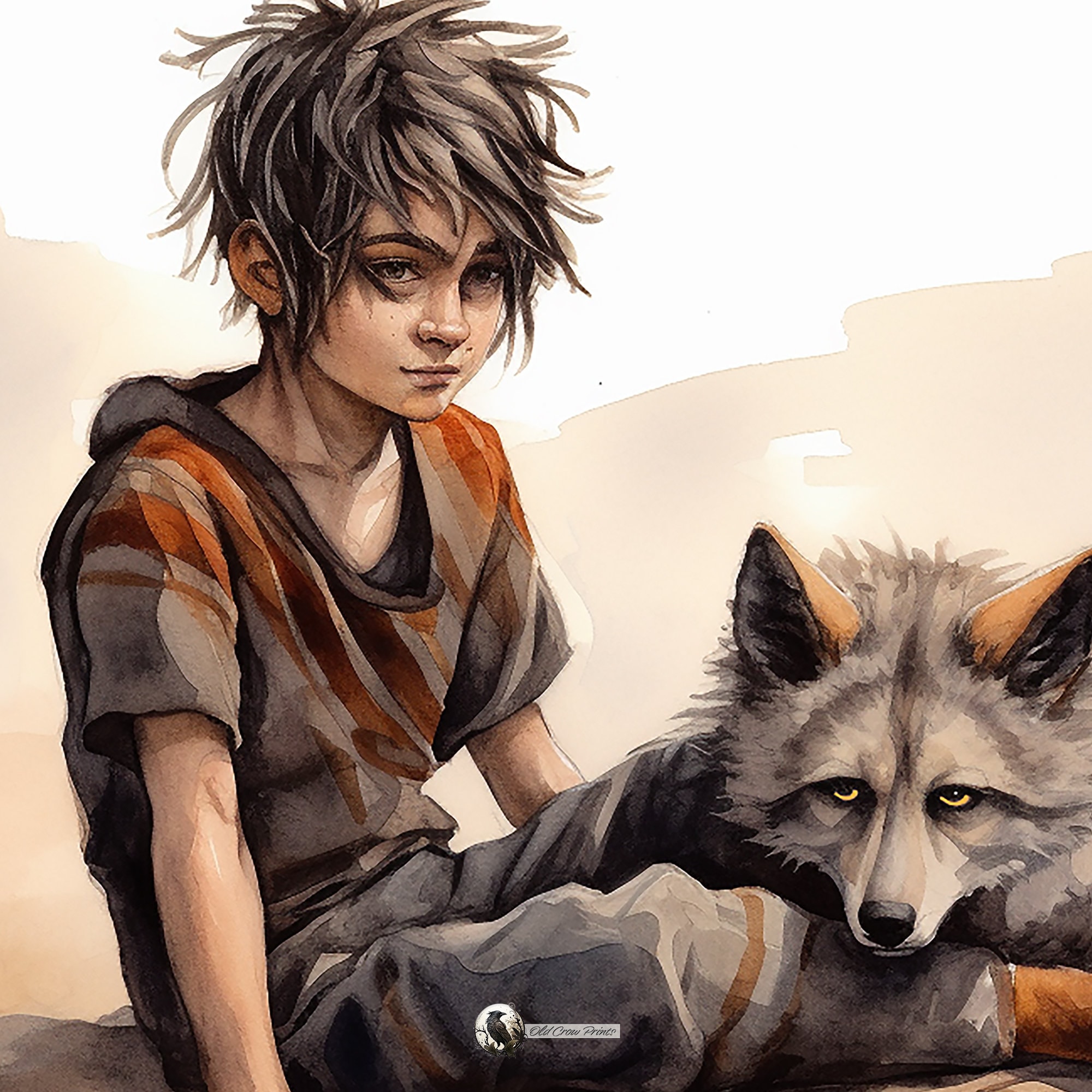 The Dark Tower Jake and Oy, Fantasy Watercolor Painting, Stephen King ...