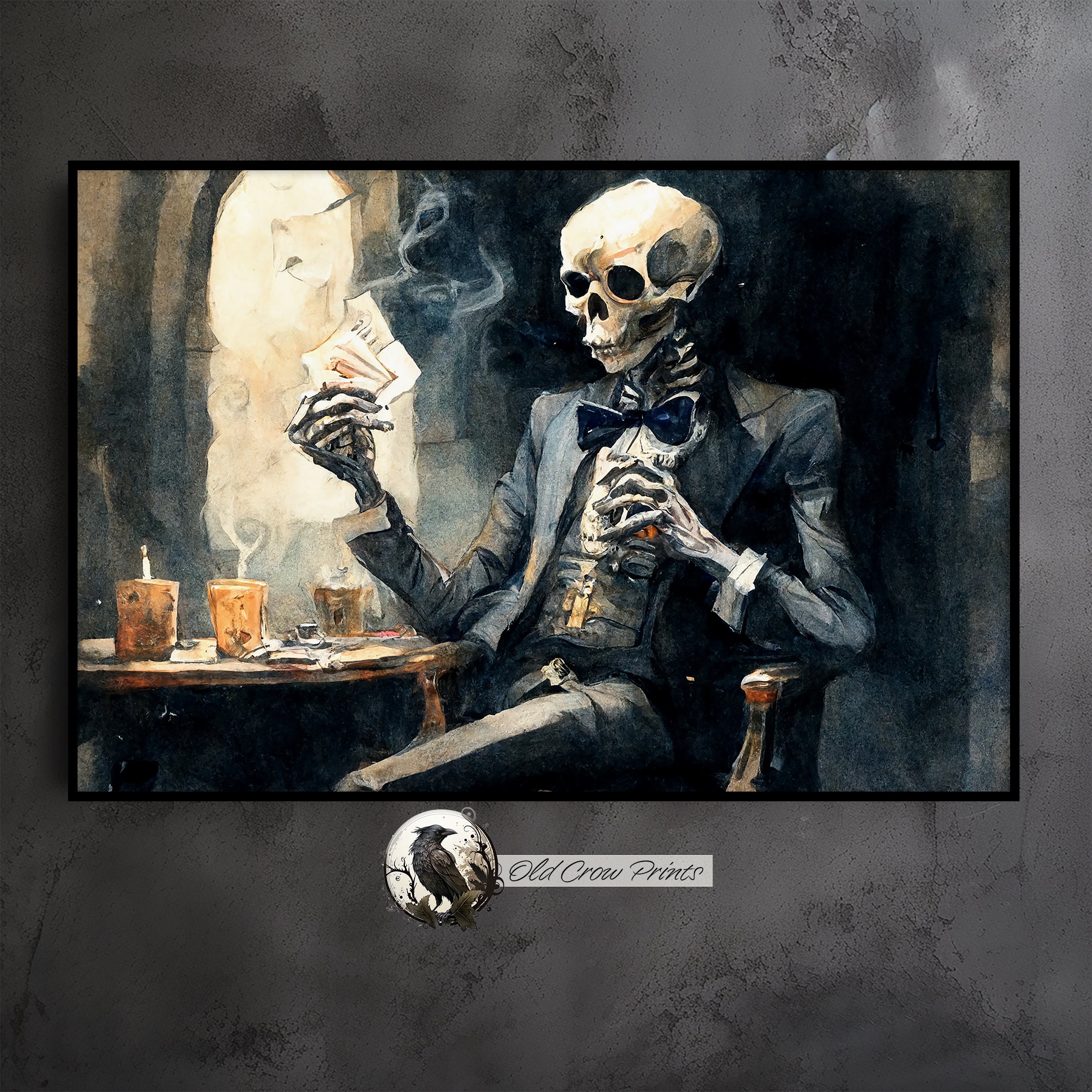 Dark Academia Skeleton Playing Cards, Gloomy Victorian Paintings ...