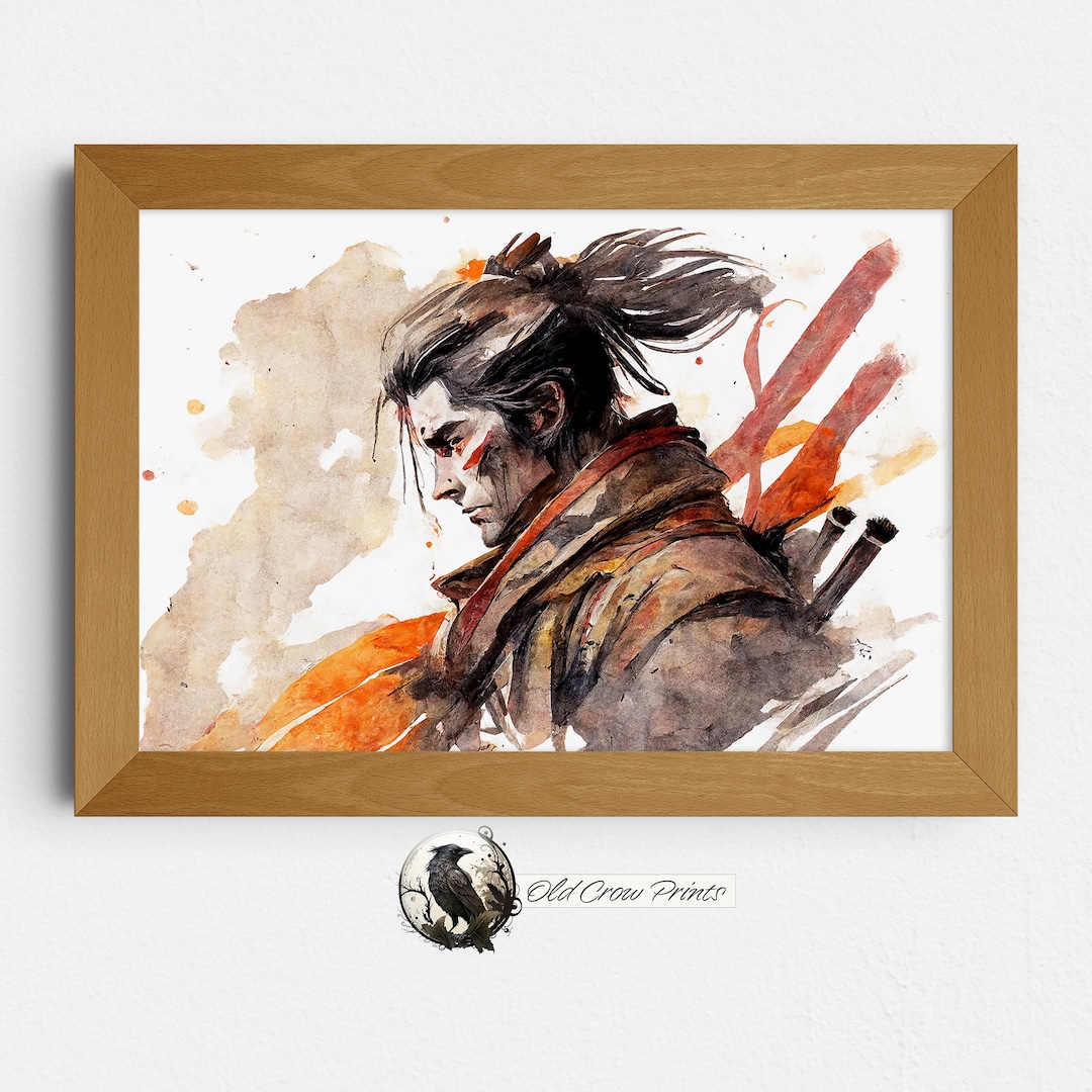 Sekiro Shinobi Watercolor Painting, Gaming Poster Art, Film and Video ...