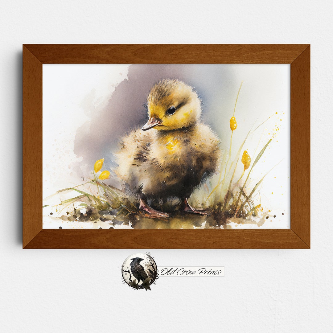 Easter Duckling, Easter Watercolor Painting, Digital Print, Farmhouse ...