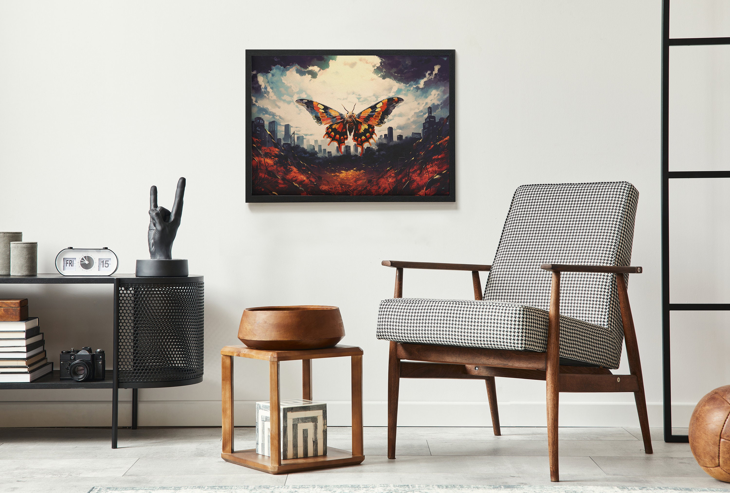Mothra Watercolor Painting, Godzilla Gifts for Him, Monster Movie Home ...