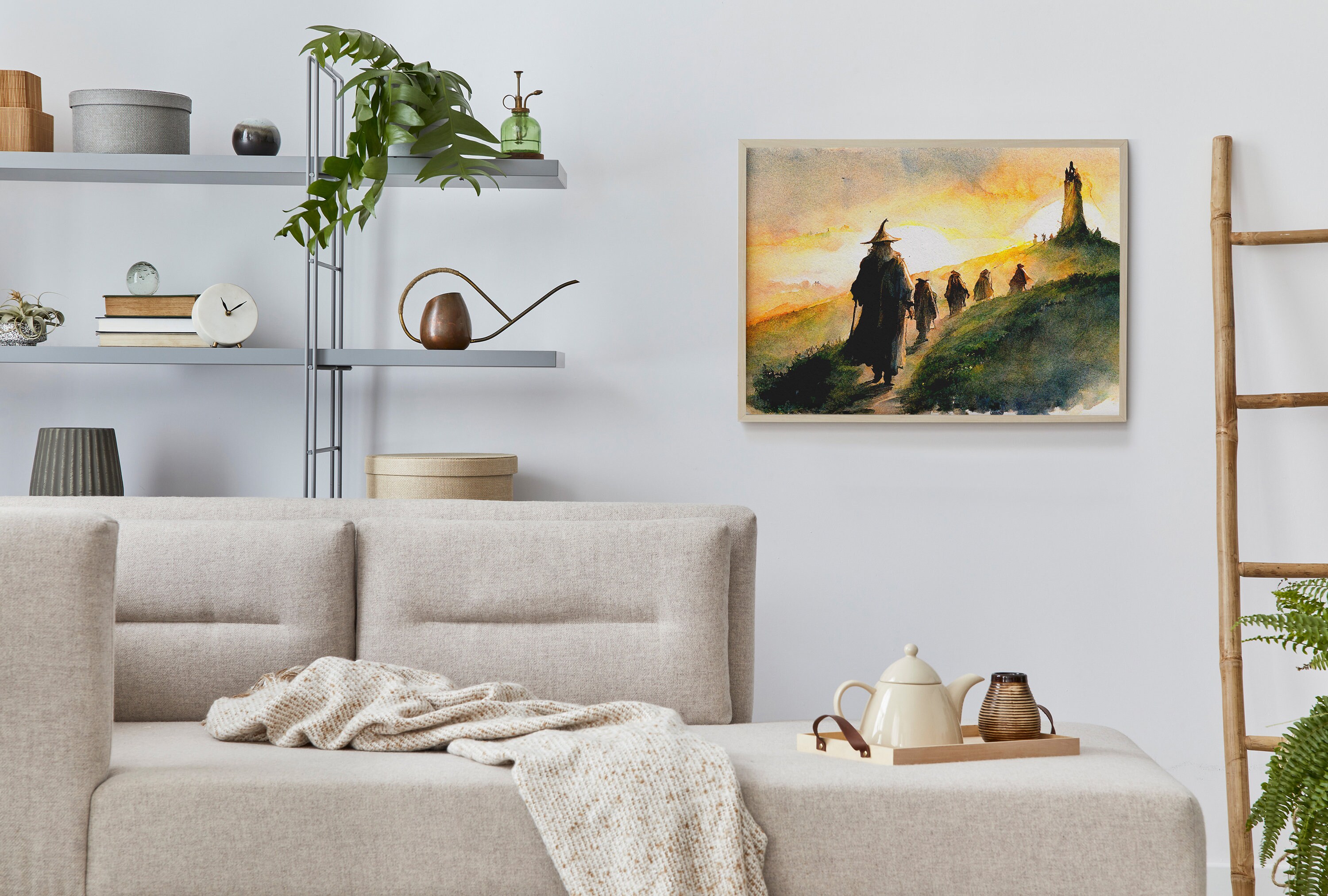 The Fellowship Weathertop Watercolor Painting, Lord of the Rings Art ...