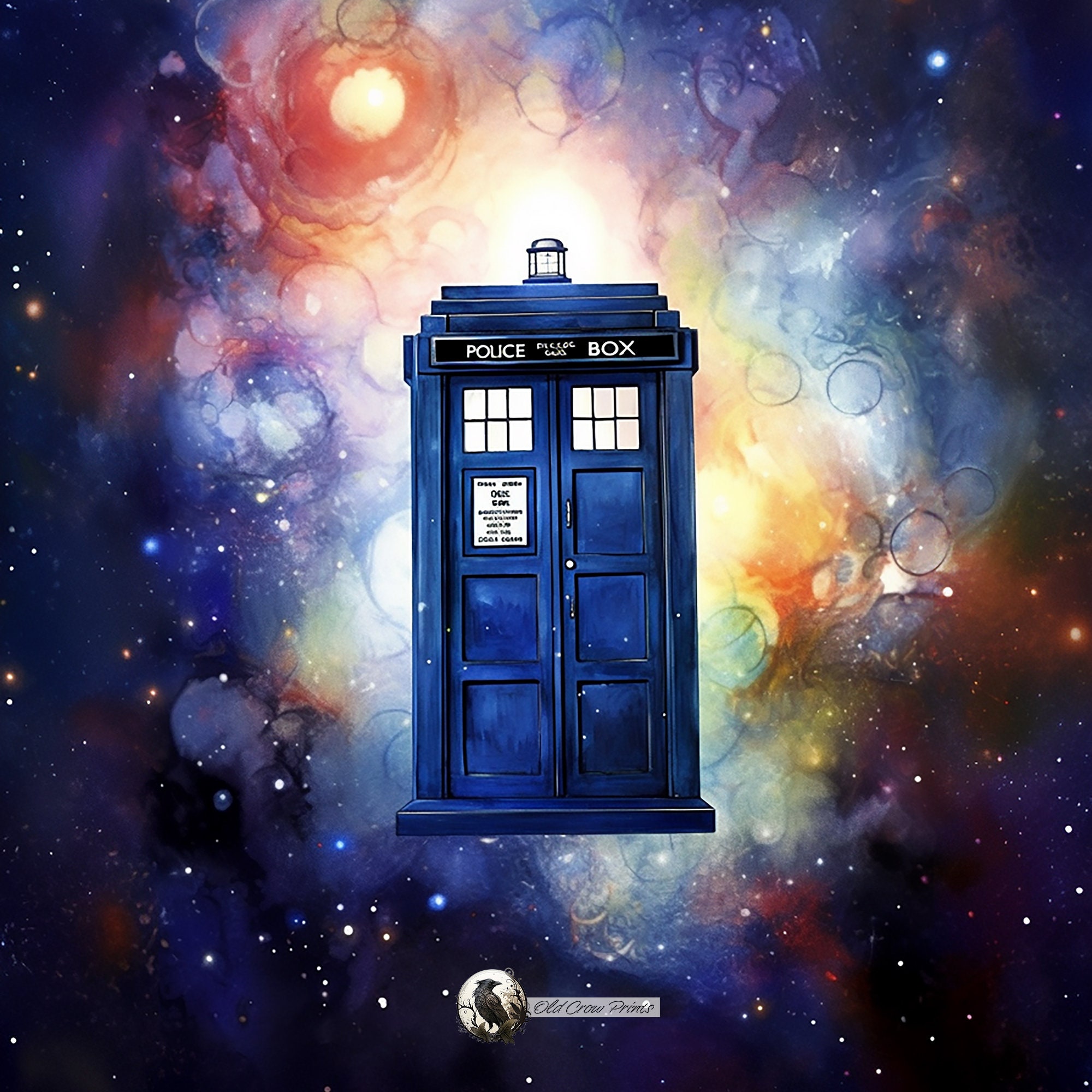 Tardis Universe Watercolor Painting Digital Print, Doctor Who Gift Fan ...